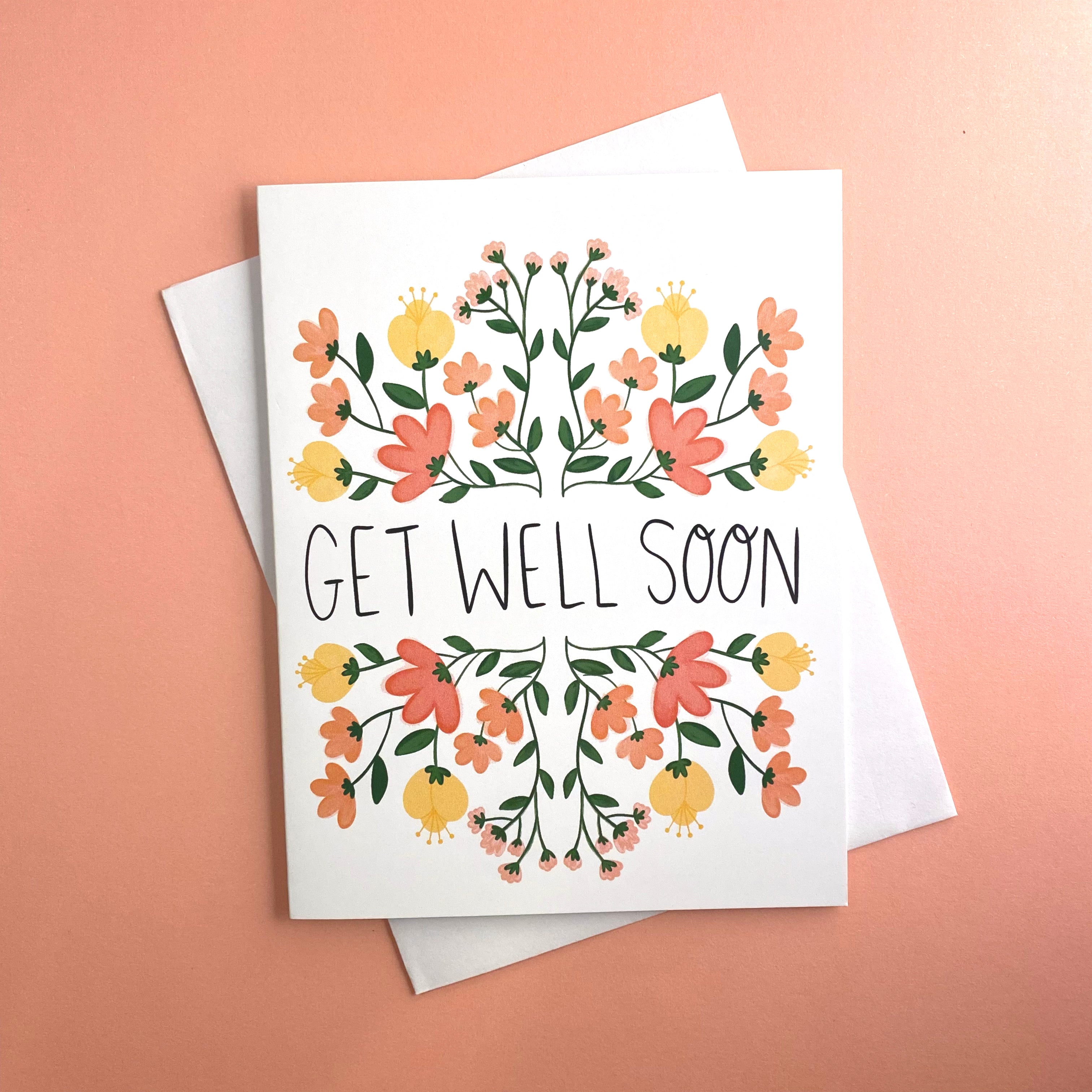 Get Well Soon Flowers Card Fox Card Co Get Well Soon Flowers Card Fox Card Co